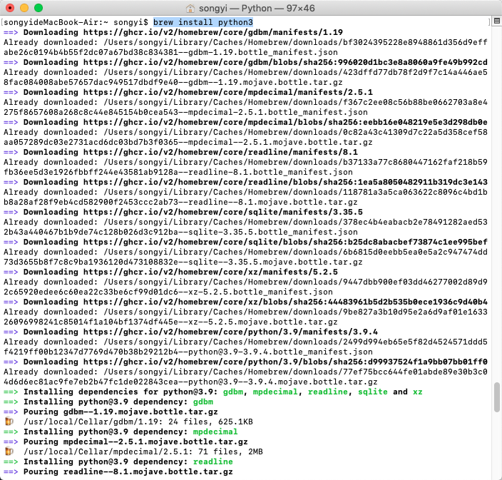 Mac安装python3_macos python3安装gz格式的库失败-CSDN博客