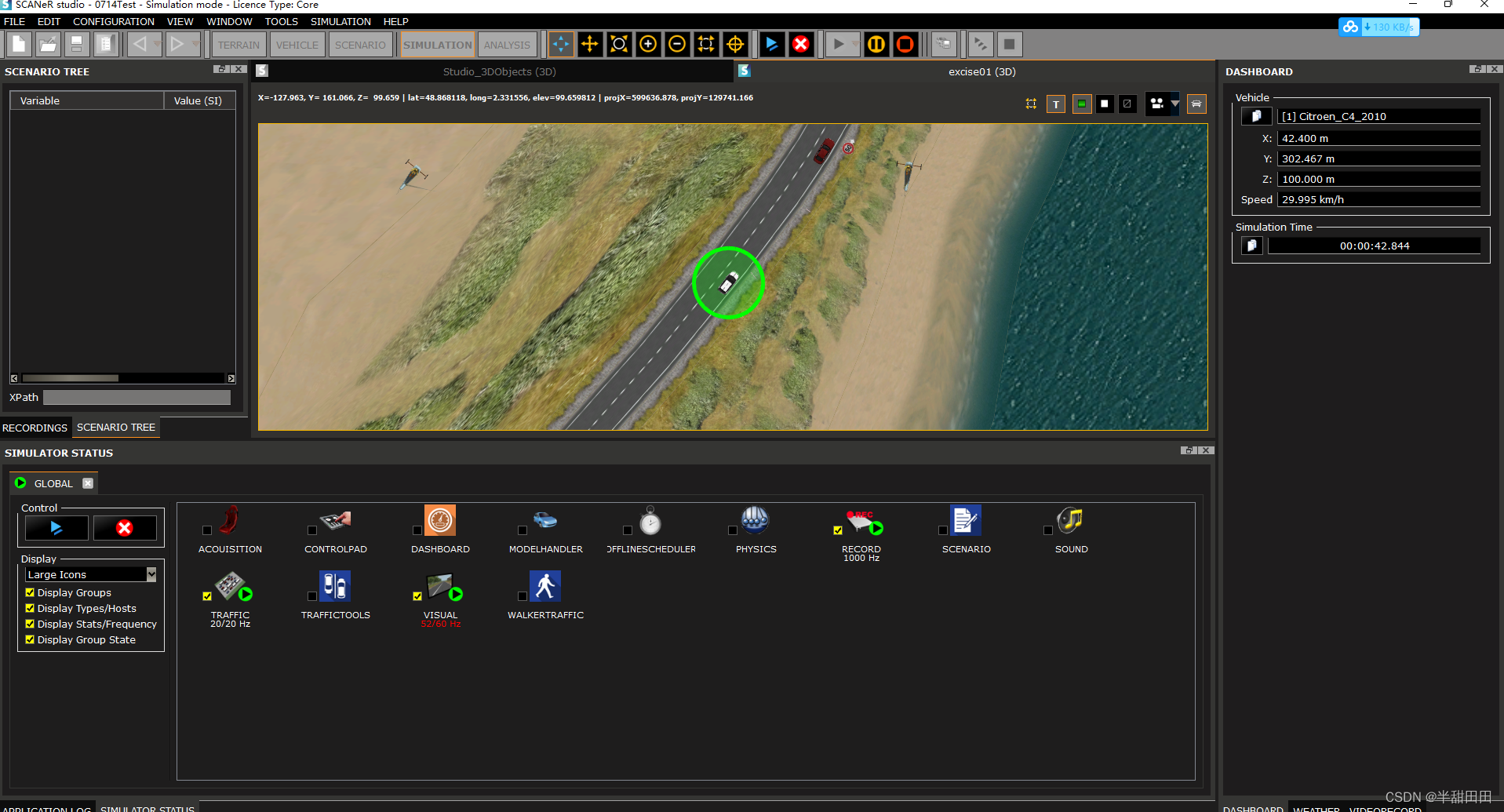 自动驾驶仿真软件SCANeR studio（初级练习1）：scenario构建之driver模式理解-CSDN博客