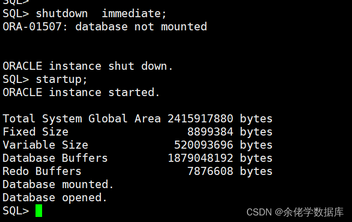 解决数据库启动报错ORA-01102: cannot mount database in EXCLUSIVE mode_输入startup出现01102错误-CSDN博客