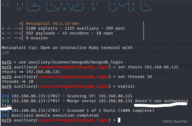 mongodb未授权访问复现_mongodb unauthorized-CSDN博客