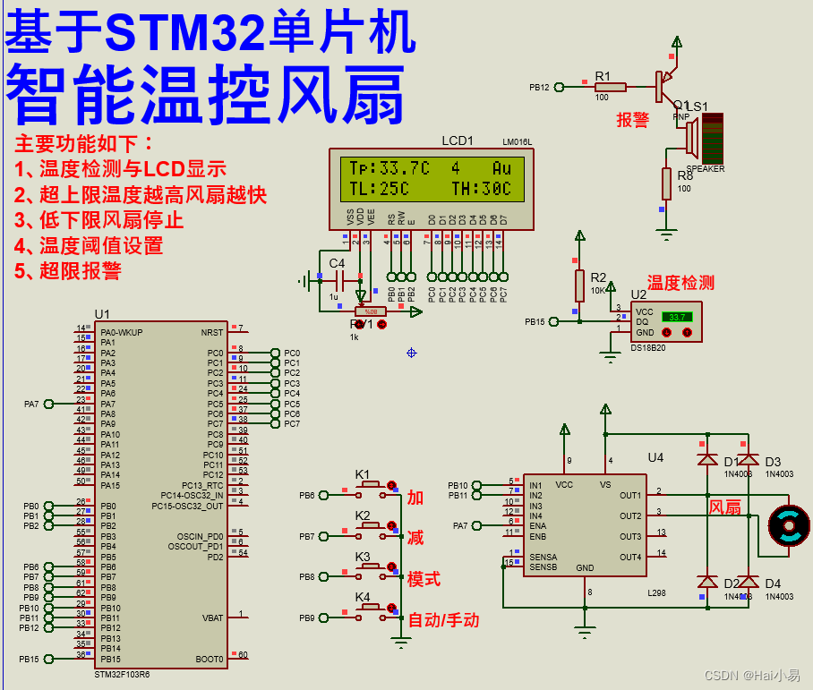 【proteus仿真】【stm32单片机】智能温控风扇设计 基于stm32温控风扇仿真图 Csdn博客