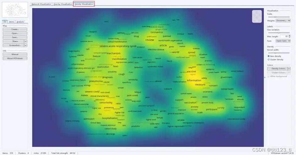 VOSviewer使用体验_vosviewer三种视图解读-CSDN博客
