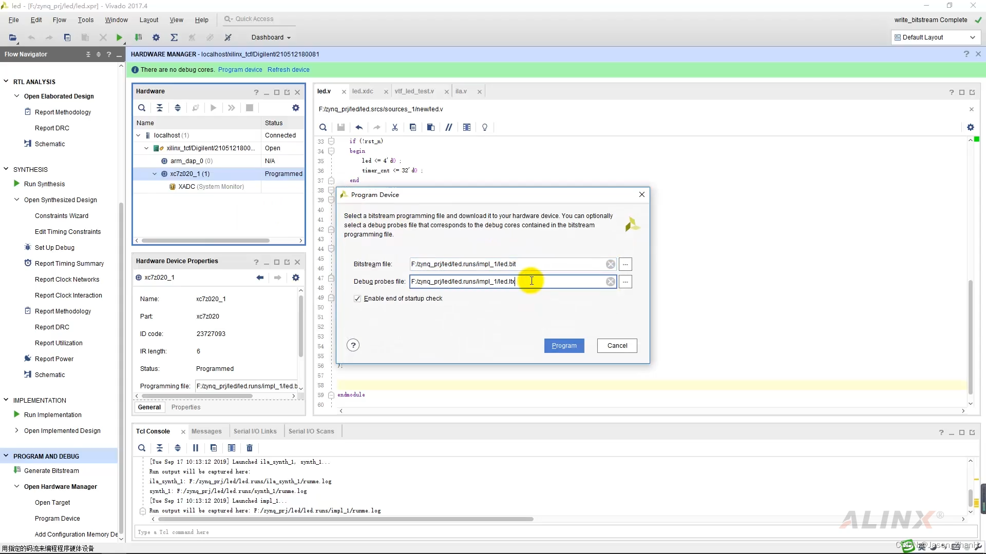 【ALINX】FPGA ZYNQ视频教程AX7020教程—02_Vivoda初体验LED灯工程_alinx ax7020-CSDN博客