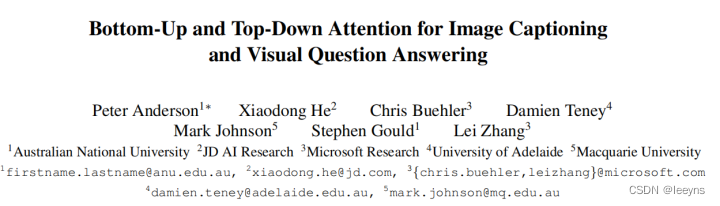 CVPR 2018 Bottom-Up and Top-Down Attention for Image Captioning and Visual Question Answering ...
