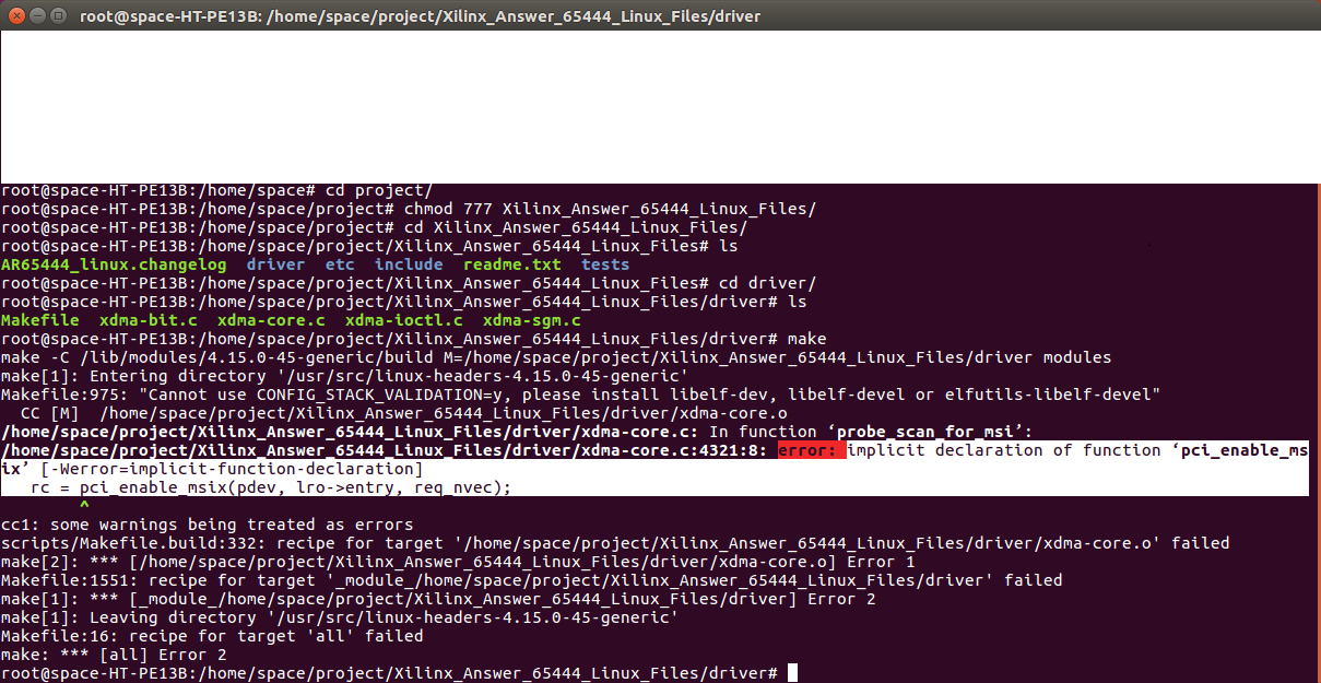 XDMA ubuntu 16.04 64位驱动编译报错，缺少pci_enable_msix函数_xilinx驱动编译报错-CSDN博客