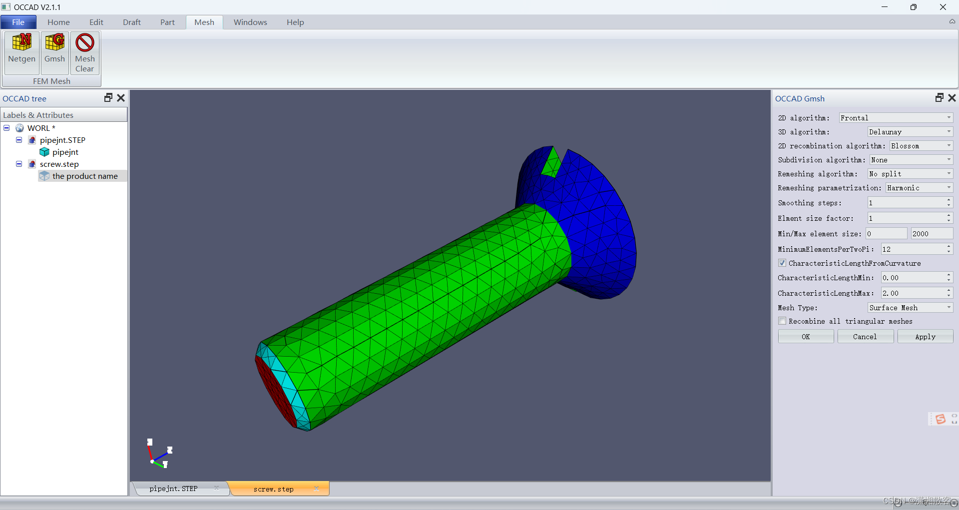 基于OCC与OSG的CAD平台构建值gmsh划分效果测试_occ曲线转osg-CSDN博客
