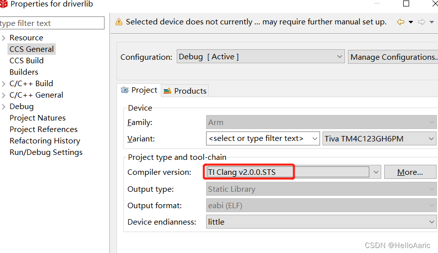 CCS11中使用tiarmclang编译器_ti的功能安全性编译器-CSDN博客