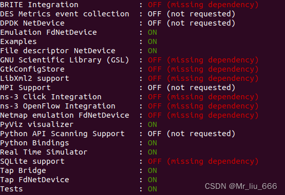 Ubuntu18.04_ns-3.36_pyviz visualizer安装教程_下载了依赖想但是不能使用_pyviz visualizer : off (missing dependency ...
