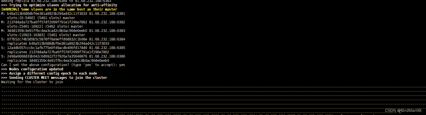 Docker搭建Redis集群Waiting for cluster join等待时间过长_redis集群创建很慢-CSDN博客
