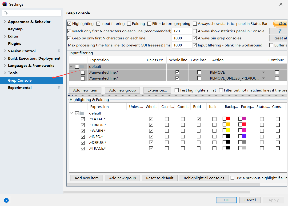 使用插件Grep Console改变log4j2打印颜色----idea插件Grep Console使用分享_grep console颜色配置方案-CSDN博客