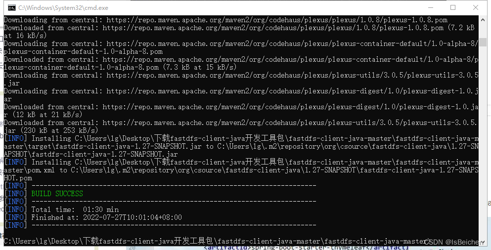 Dependency ‘org.csource:fastdfs-client-java:1.27-SNAPSHOT‘ not founnd ...