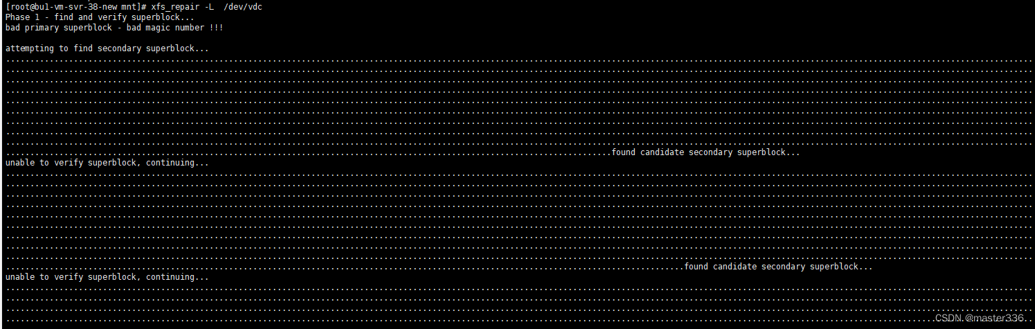 [Linux] xfs磁盘挂载异常wrong fs type, bad option, bad superblock on的一种解决办法_wrong fs type bad option on ...