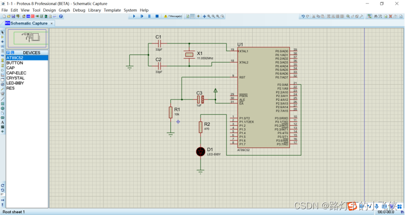 【用PROTEUS仿真点亮LED项目】_proteus的直插led_路灯下的小飞侠的博客-CSDN博客