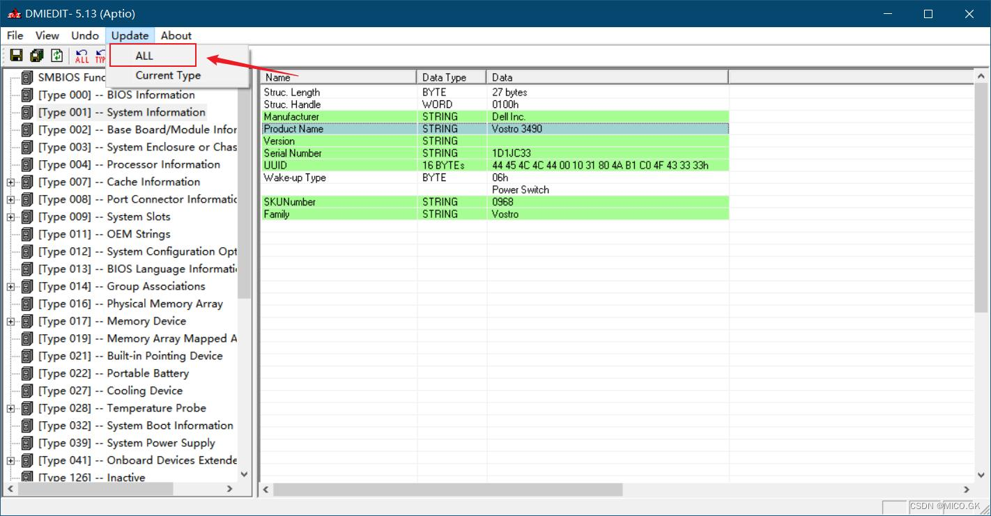 DMIEDIT 修改设置主板PN/SN/UUID等各种硬件信息，便于程序项目调用引用获取_主板uuid修改工具_MicoGK的博客-CSDN博客