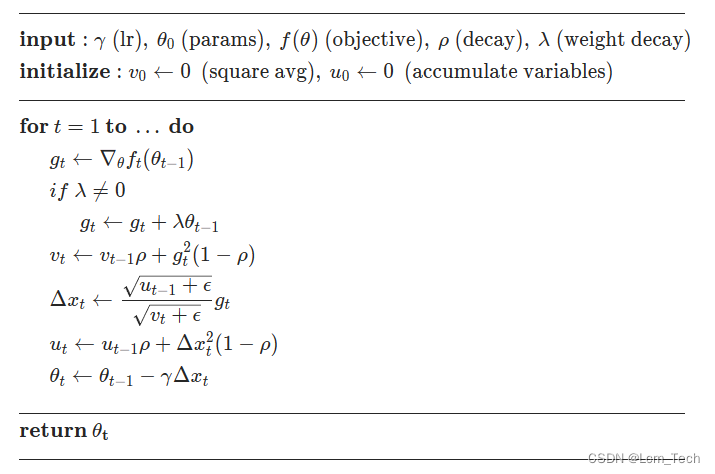 【优化器】(四) AdaDelta原理 & pytorch代码解析-CSDN博客