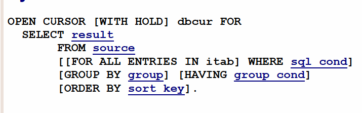 ABAP的OPEN CURSOR语法_abap open cursor-CSDN博客