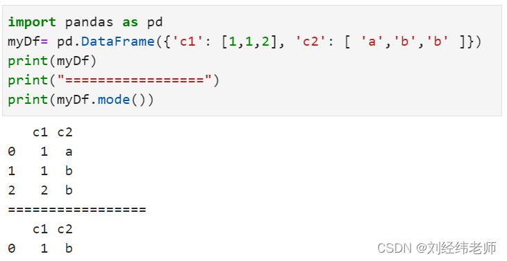 获取DataFrame中各列的众数 df.mode()_dataframe选取每一列的众数-CSDN博客
