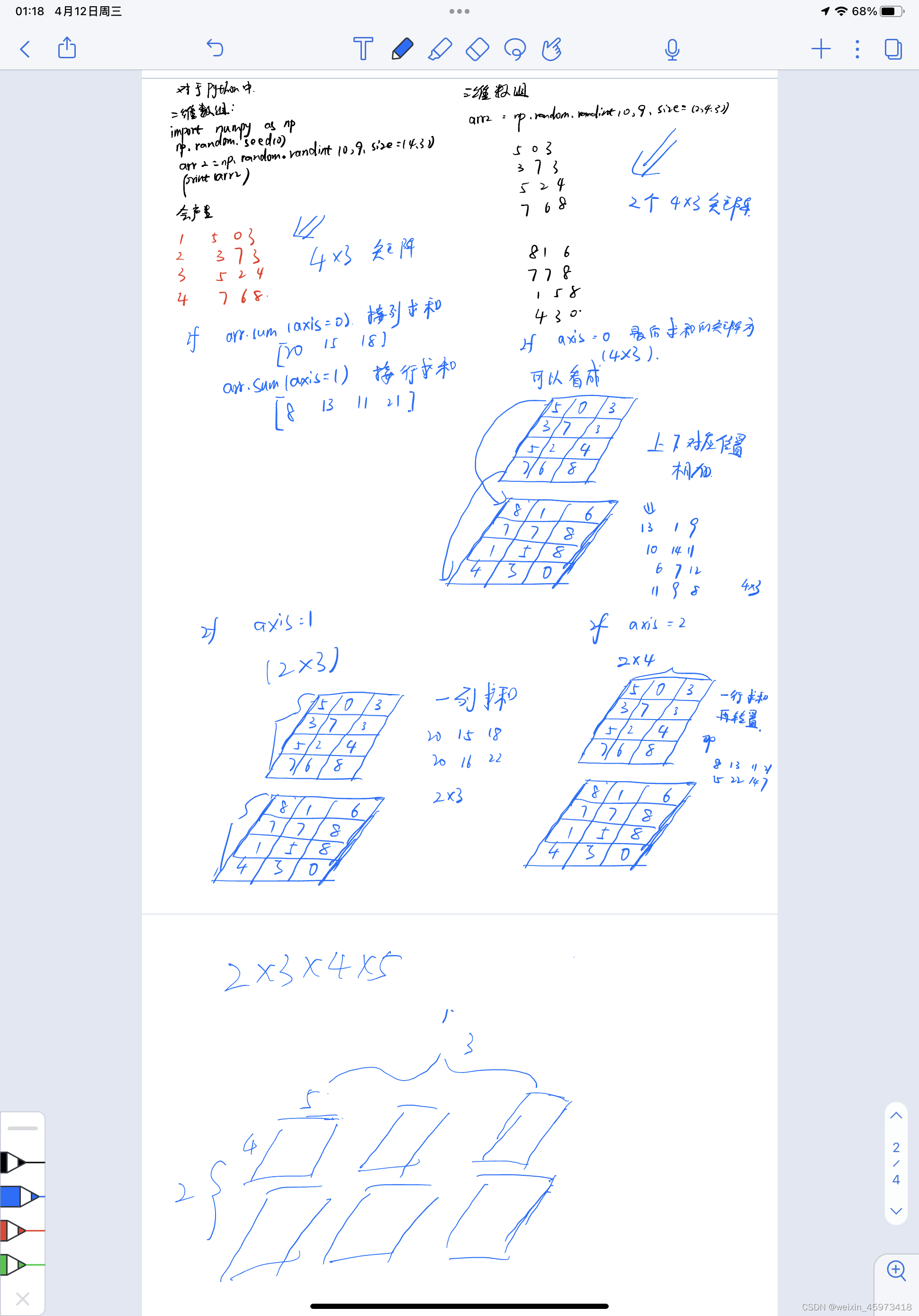 Python对四维矩阵的理解四维python Csdn博客