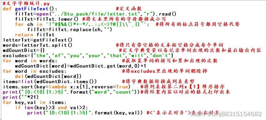 文字字频统计 Csdn博客 