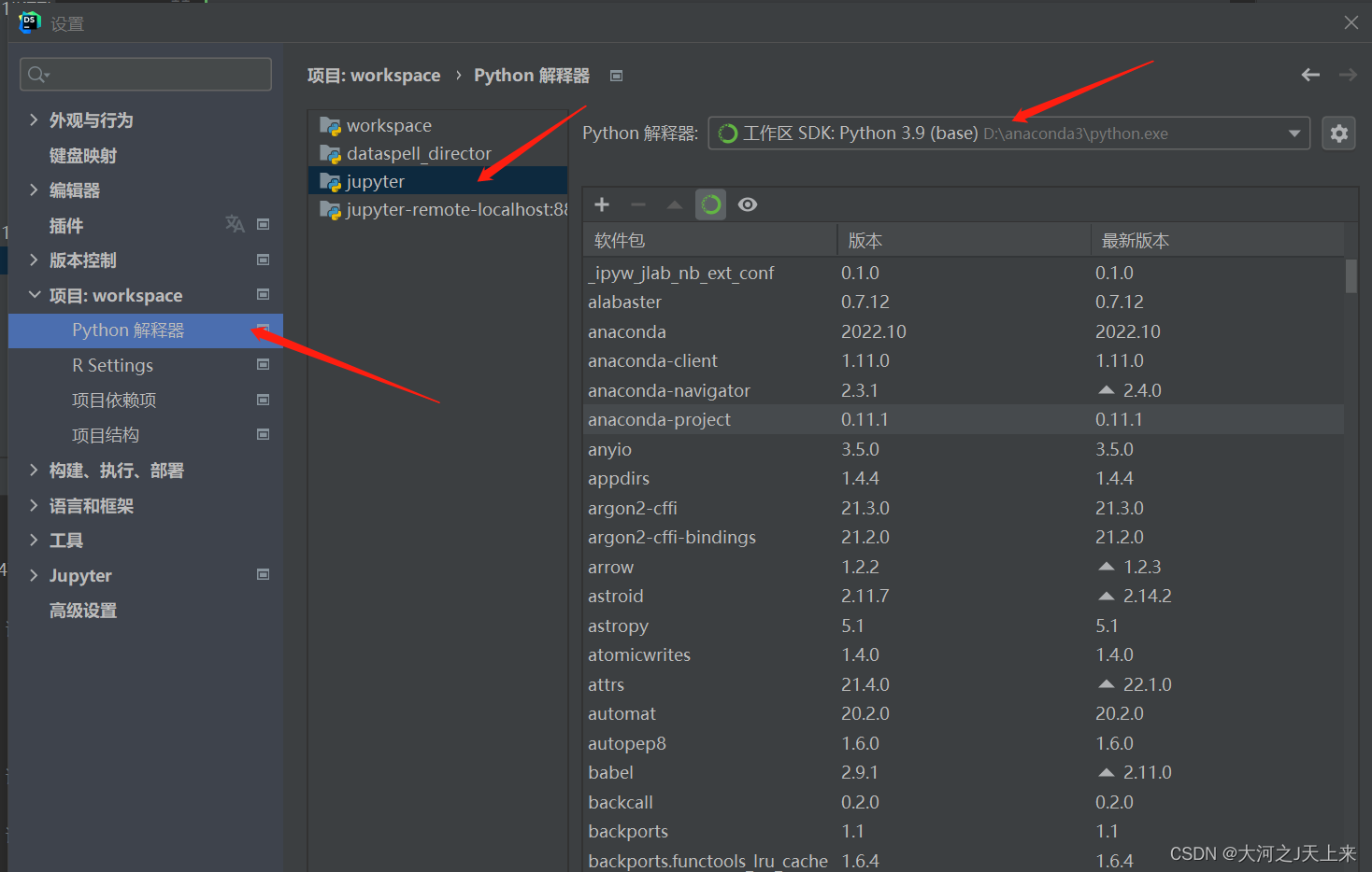 Dataspell 配置python解释器和conda之jupyter解释器:_dataspell非本地jupyter配置dataspell解释器-CSDN博客