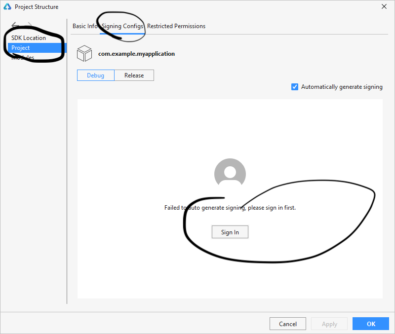 鸿蒙真机运行报错：Failure[INSTALL_FAILED_NO_BUNDLE_SIGNATURE]Sign the app before running it on a real ...