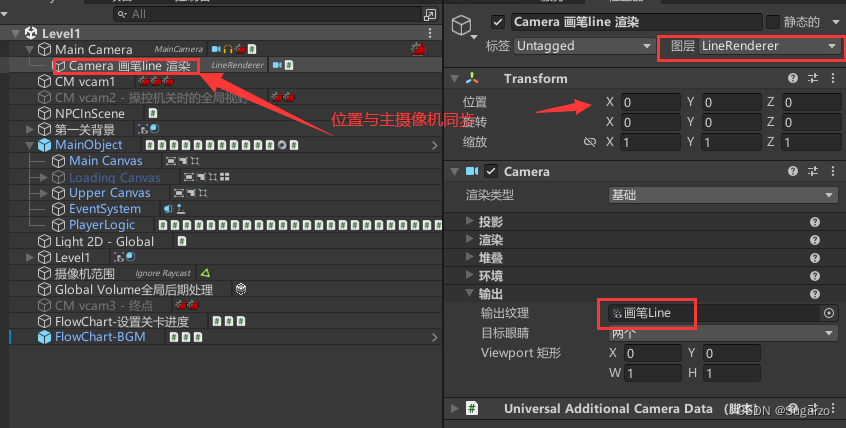 [Unity] 让LineRenderer显示在UI层上方（RenderTexture 、RawImage）_unity linerenderer 不显示-CSDN博客