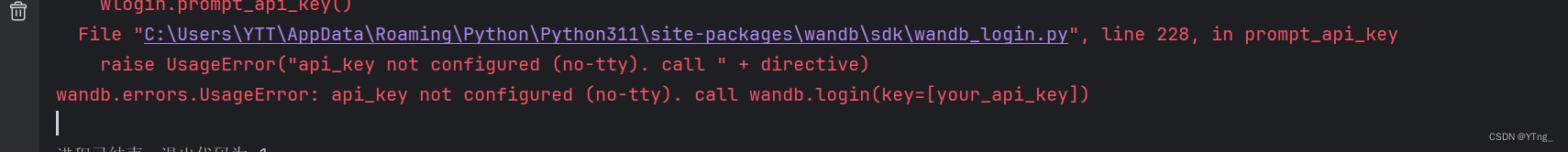 解决wandb.errors.UsageError: api_key not configured (no-tty). call wandb.login(key=[your_api_key ...