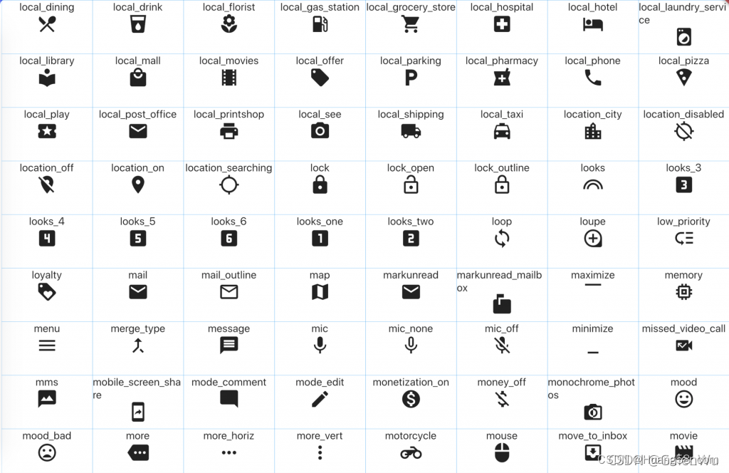 Flutter Icons 内置图标库，全套Material图标_flutter material图标-CSDN博客
