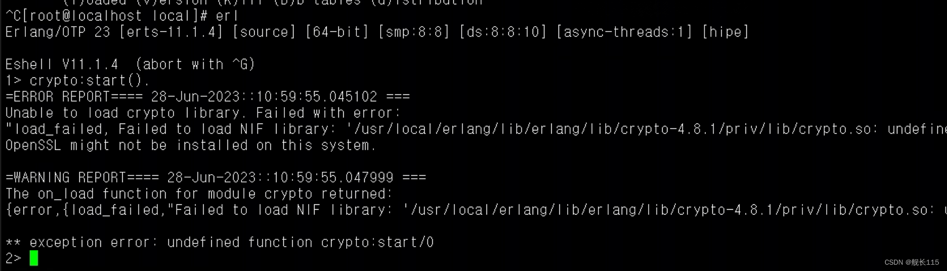 mq安装出现的问题 Unable to load crypto library. Failed with error:-CSDN博客