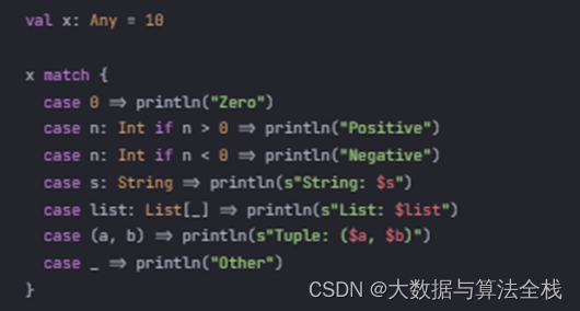 Scala模式匹配_scala通过模式匹配,将集合中的可选值分开-CSDN博客