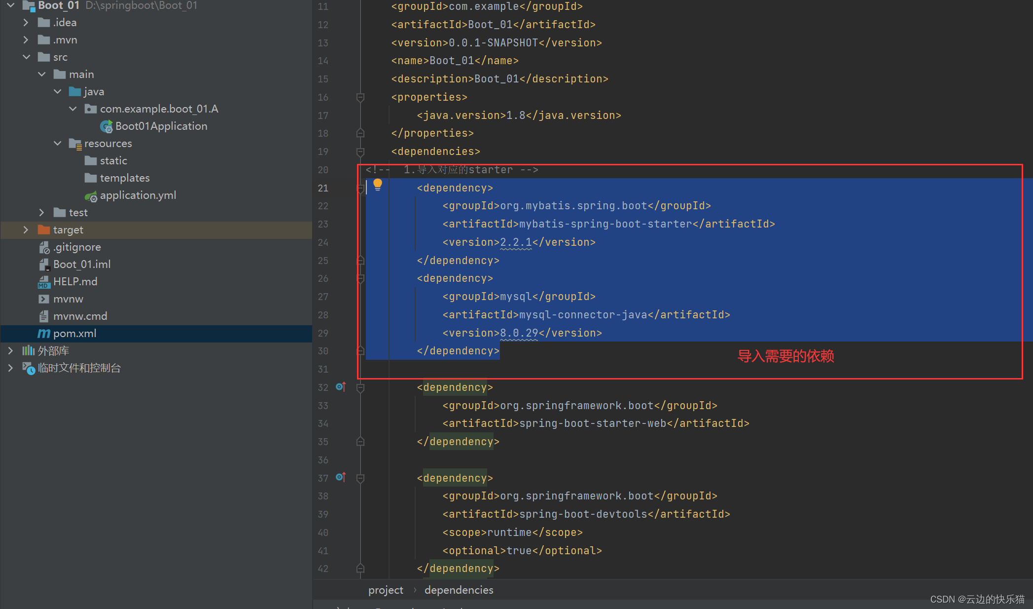 SpringBoot项目的快速创建方式（包含第一个程序的运行）_云边的快乐猫的博客-CSDN博客