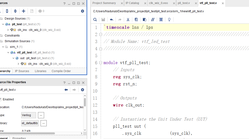 PLL (phase-locked loop) experiment under Vivado - Programmer Sought