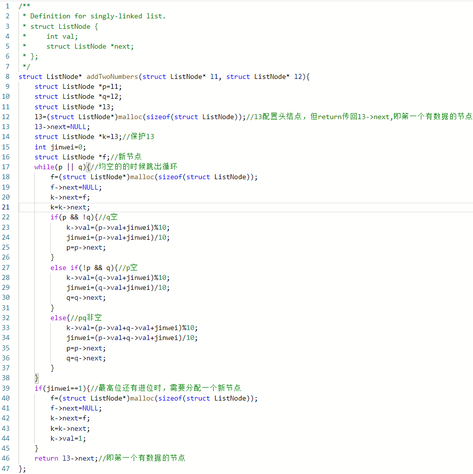 Leetcode Cc学习刷题day2 两数相加c两数相加题解 Csdn博客 