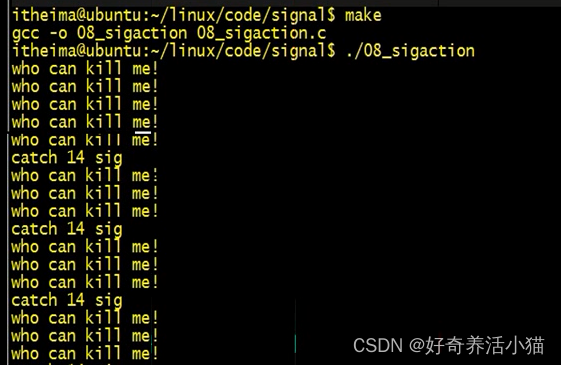 linux系统(信号)07_信号的概念，阻塞信号集_未决信号集_信号的产生，raise和abort，alarm发送信号，setitime使用，信号集的函数，sigaction捕捉 ...