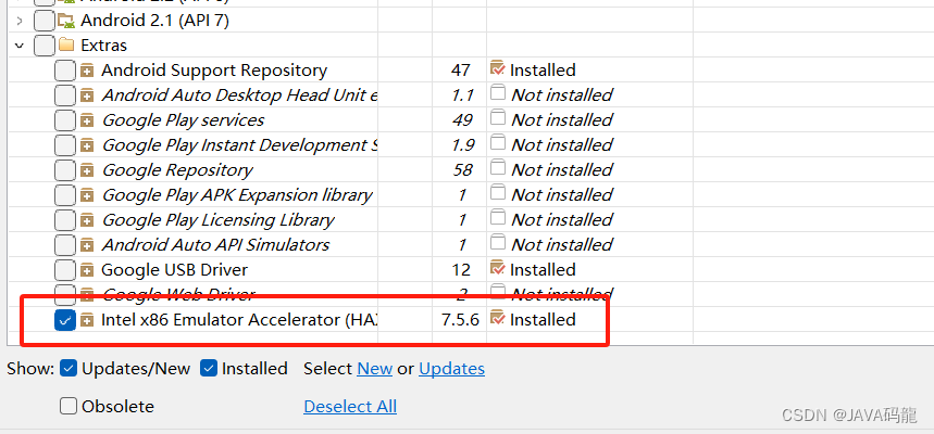 运行android AVD报错：CPU acceleration status: HAXM is not installed on this ...
