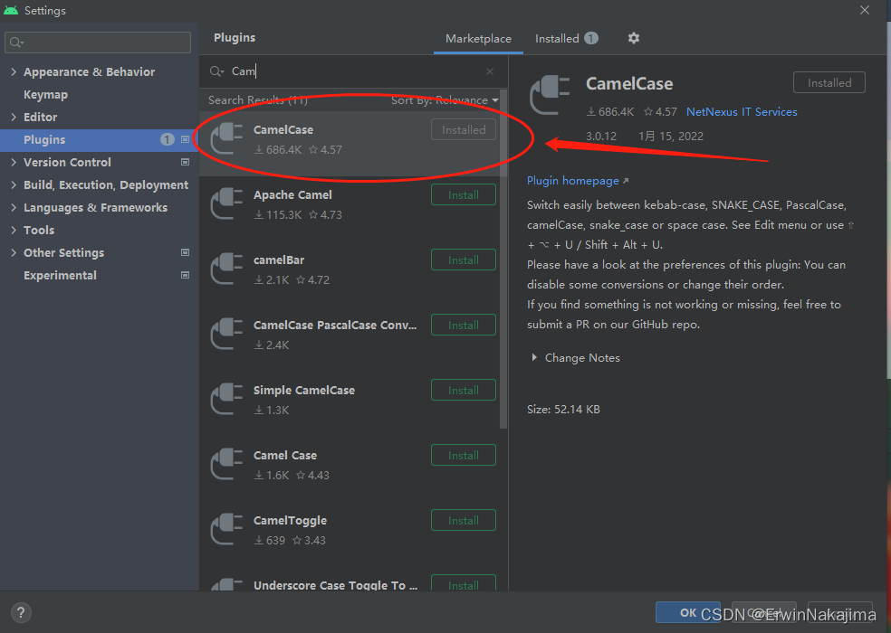 IDEA（或Android Studio）CamelCase插件的使用（解释了CamelCase插件无法使用问题）_camelcase插件怎么用-CSDN博客