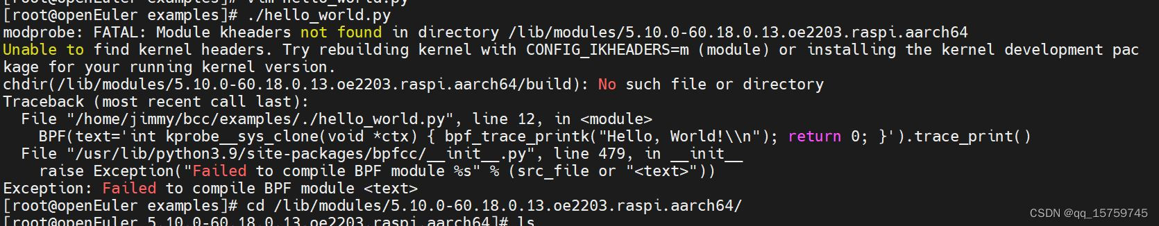 在openEuler-22.03-LTS上使用bcc学习ebpf_bcc kernel headers-CSDN博客