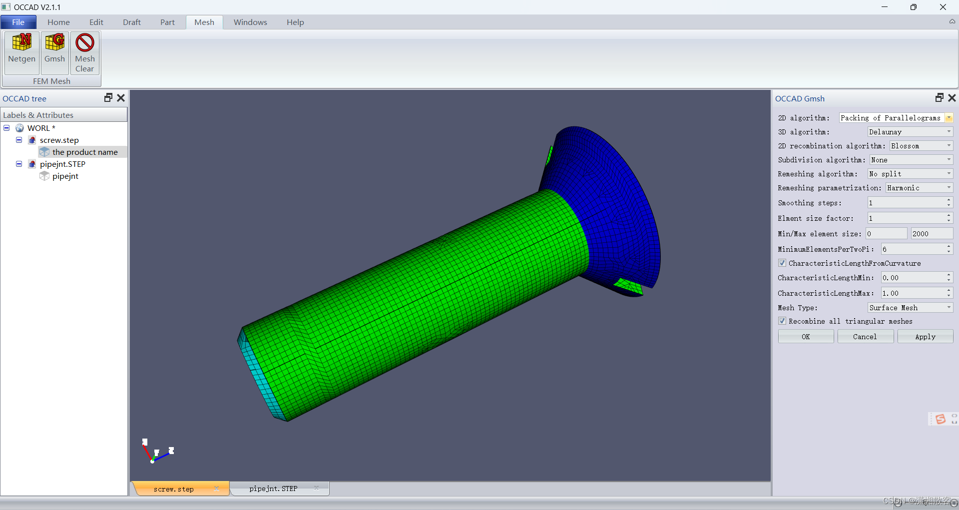 基于OCC与OSG的CAD平台构建值gmsh划分效果测试_occ曲线转osg-CSDN博客