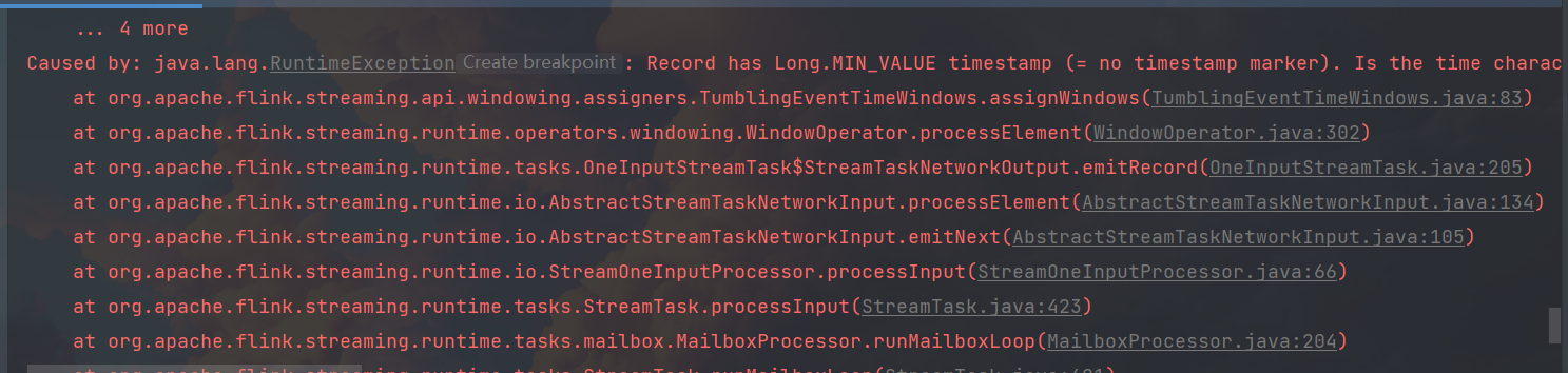 [Flink错误]Record has Long.MIN_VALUE timestamp (= no timestamp marker). Is the time characteristic ...
