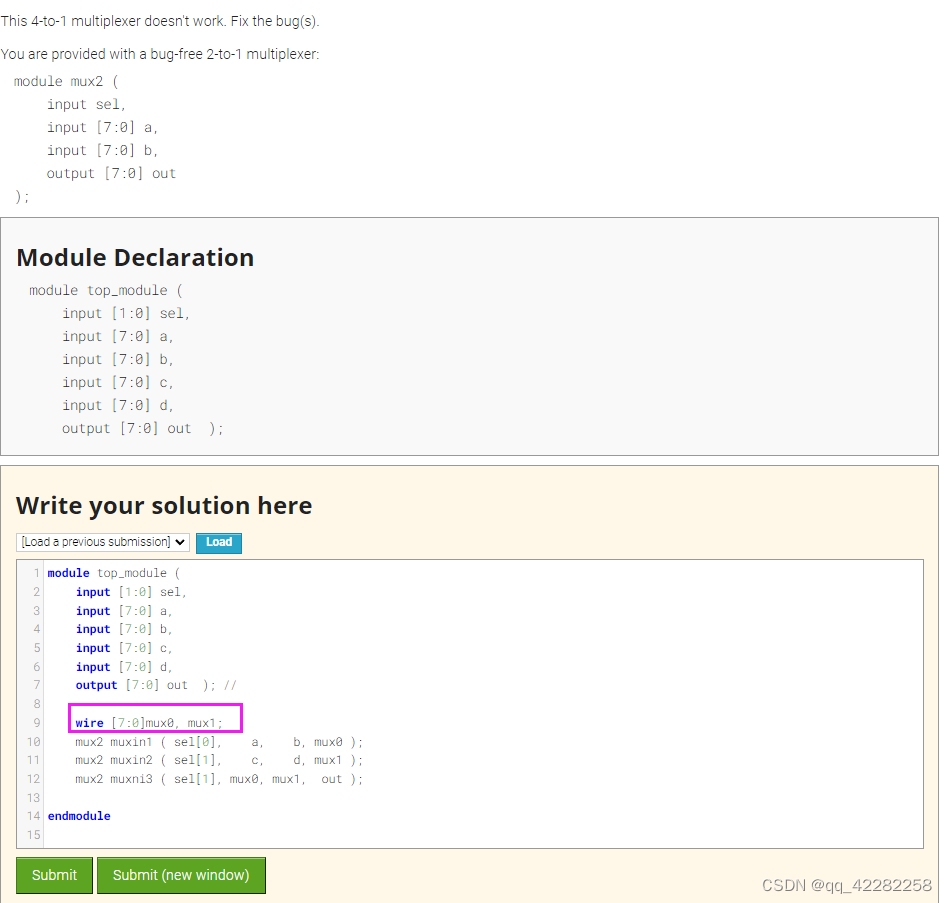 HDLBits Bugs mux4-CSDN博客