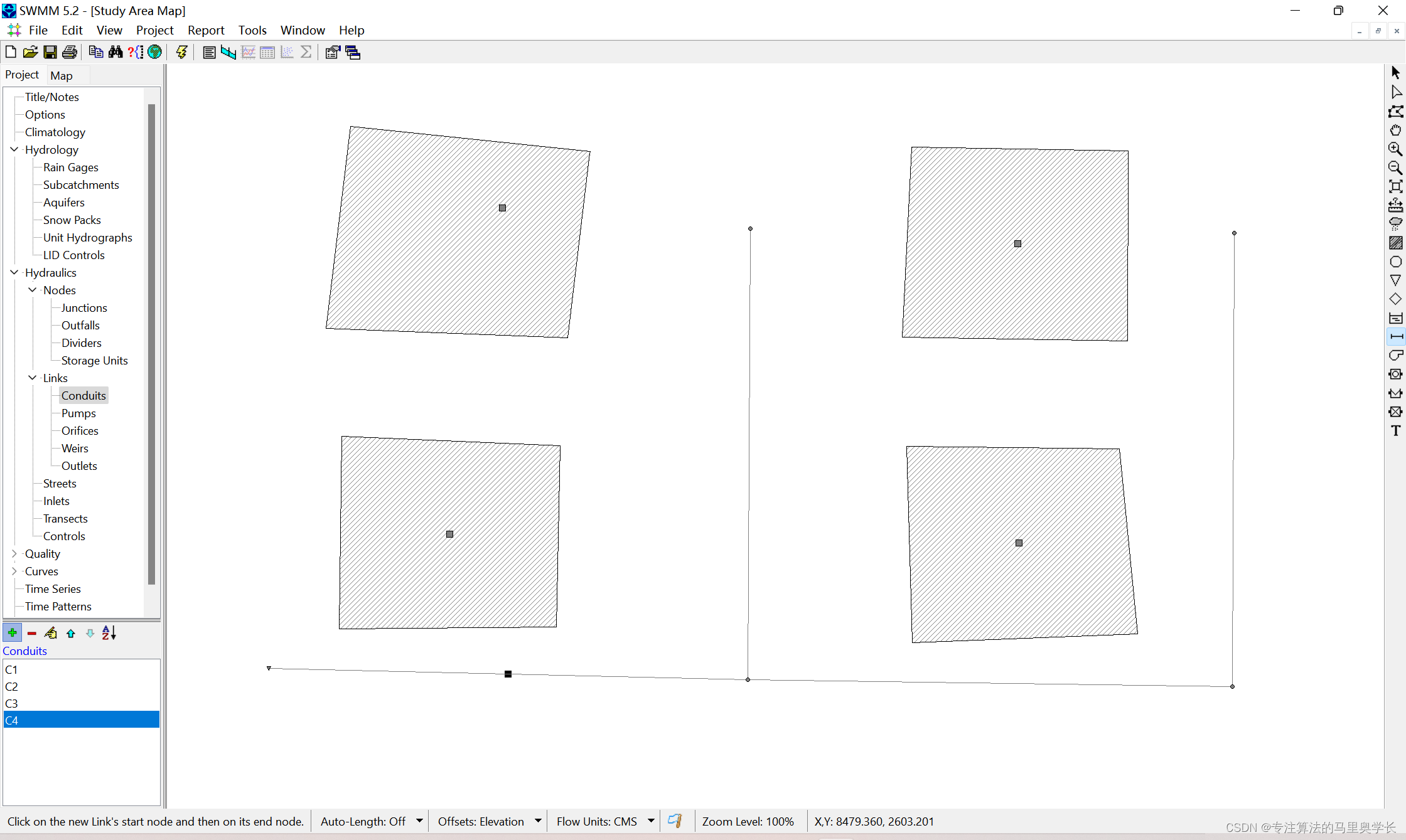 SWMM从入门到实践教程 02 快速入门案例的绘制-CSDN博客