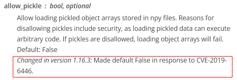 Valueerror Object Arrays Cannot Be Loaded When Allowpicklefalse Csdn博客 