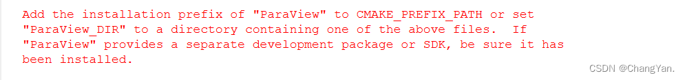 CMake Error at CMakeLists.txt:4 (find_package): By not providing “FindParaView.cmake“ in CMAKE ...