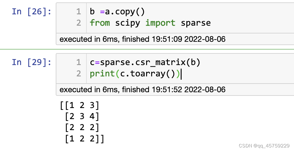 Python稀疏矩阵操作总结numpy对稀疏矩阵进行处理 Csdn博客