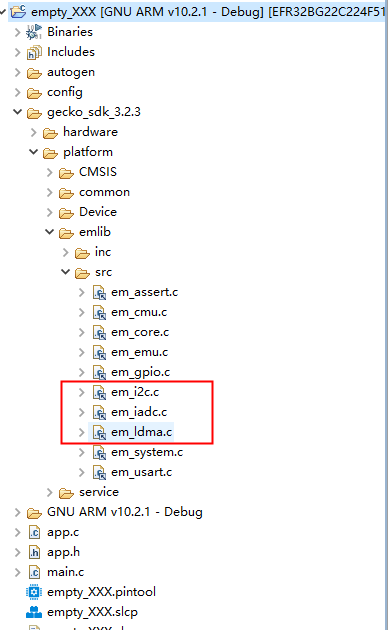 Simplicity Studio V5 建立一个空工程后如何添加外设驱动_simplicity studio v5 生成 ...