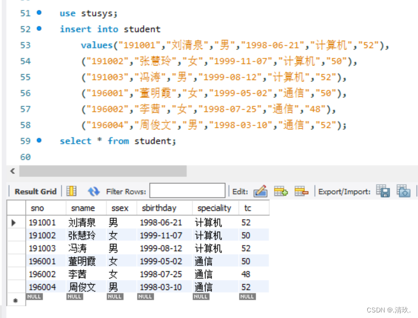 学生信息数据库（stusys）的表结构和样本数据_student 列表数据-CSDN博客