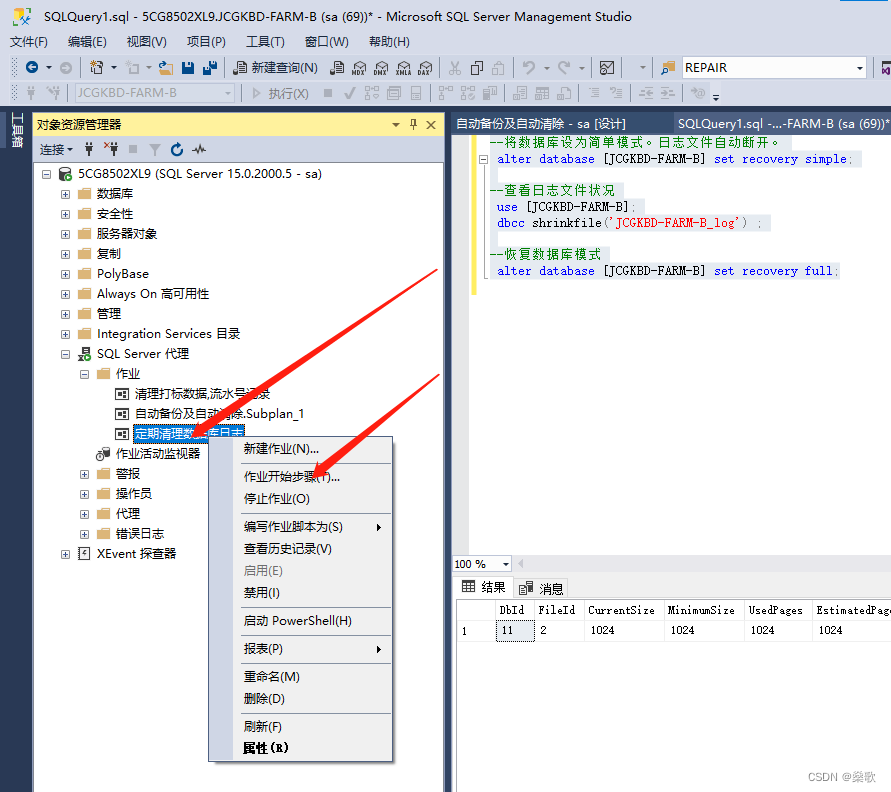 Sql Server2019自动定期清除日志sqlserver2019集群下清除日志 Csdn博客