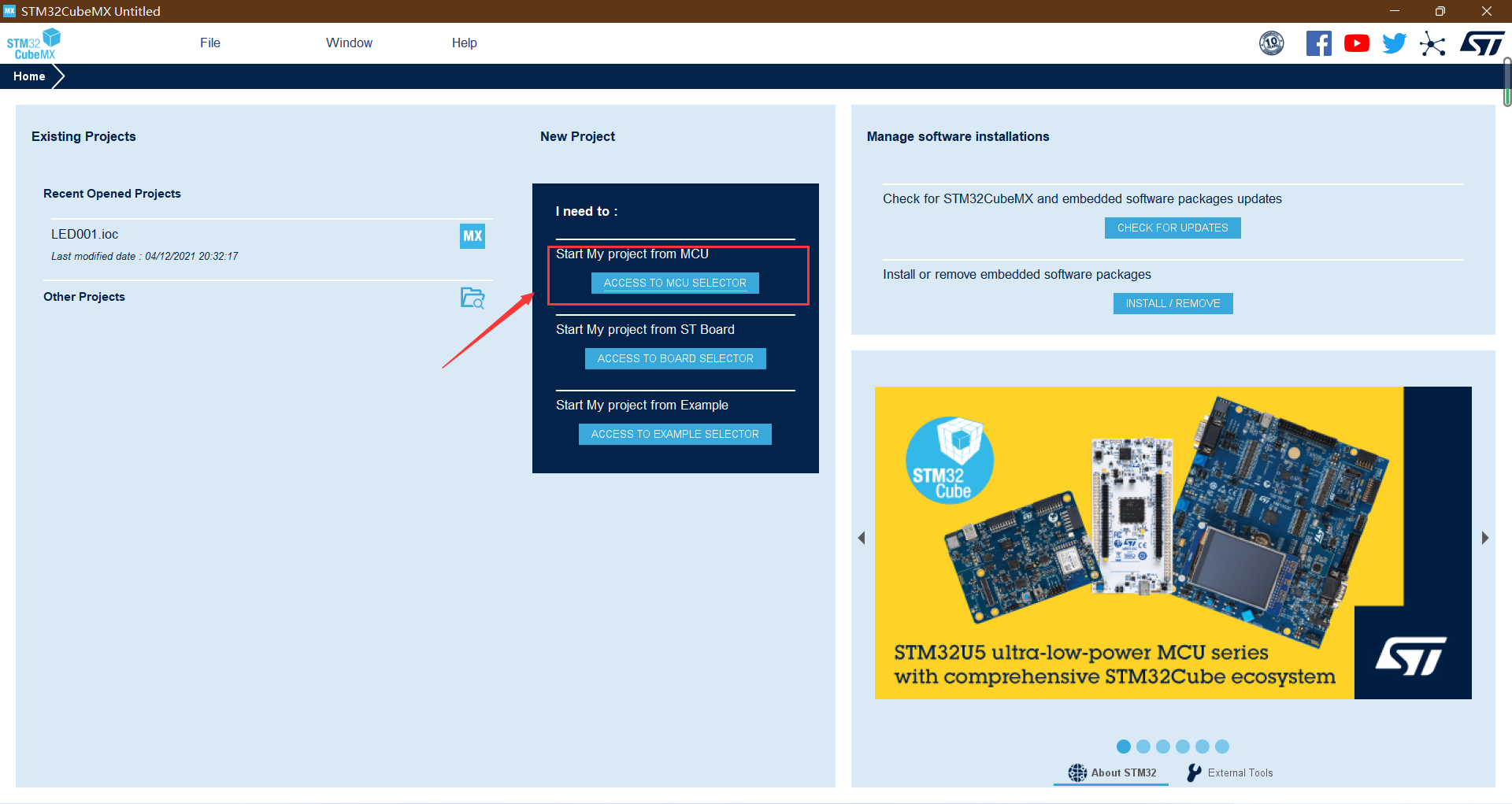 蓝桥杯嵌入式（STM32G431RBT6）入门第一天——点亮LED｜CSDN创作打卡_stm32g431rbt6启动设置-CSDN博客