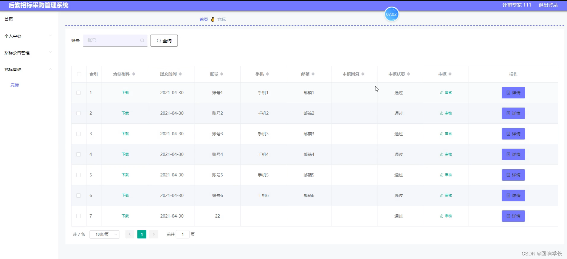 Java计算机毕业设计后勤招标采购管理系统2021(附源码、数据库) Csdn博客