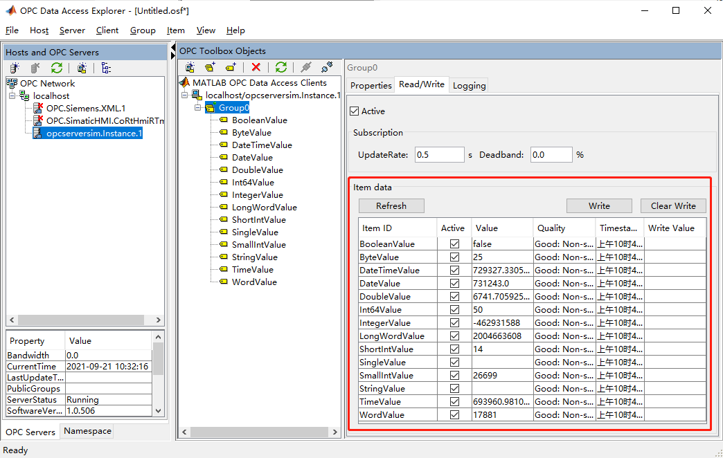Matlab：使用OPC DA Explorer访问 OPC DA 服务器数据，并绘制二维线图_matlab opc tool-CSDN博客